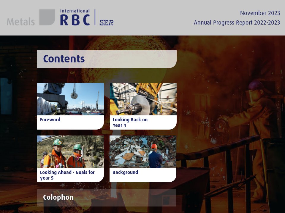 Contents - Annual Progress Report Metals 2022-2023